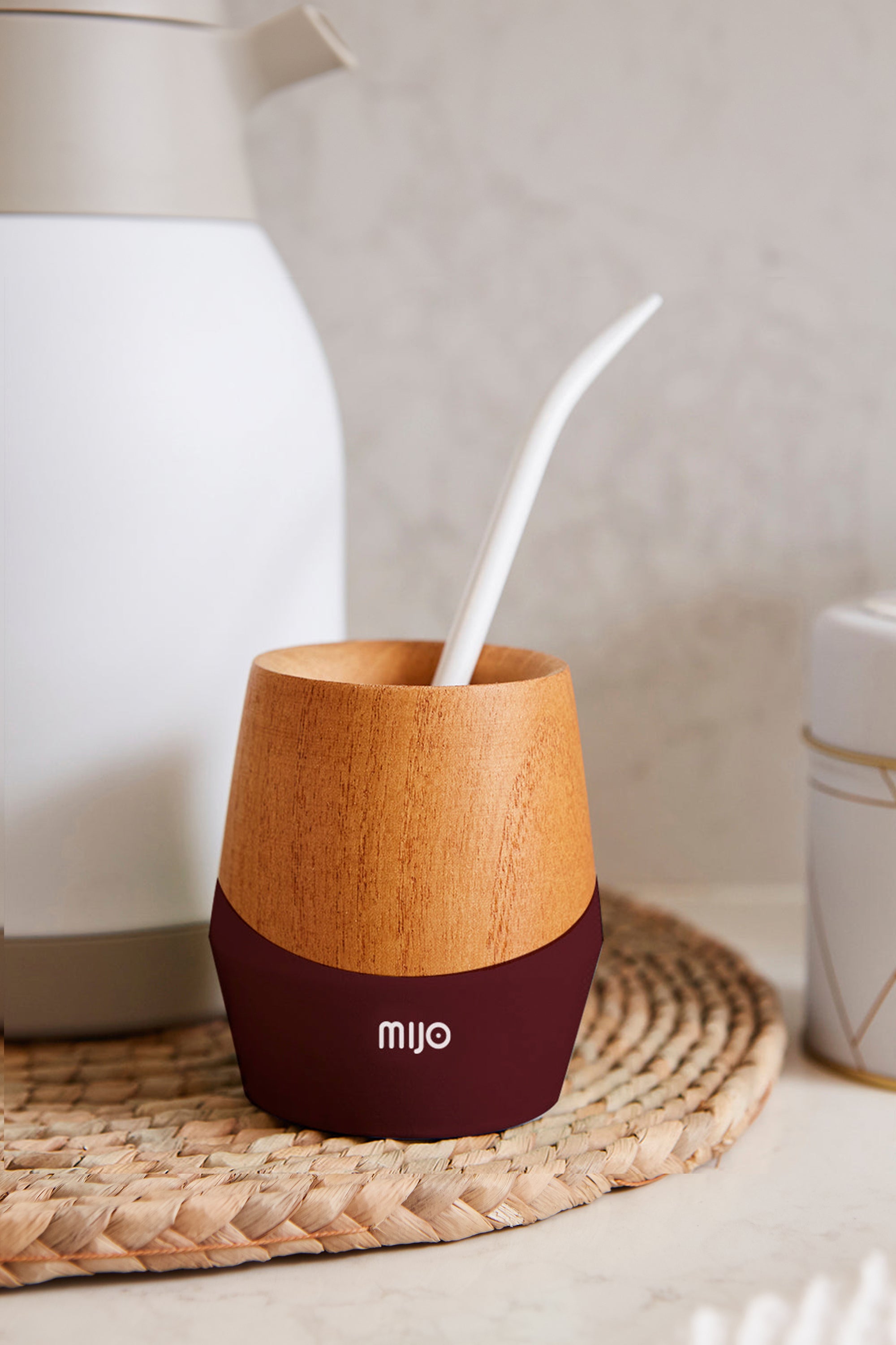 MATE MIJO MADERA CON BOMBILLA BORDO – Binah